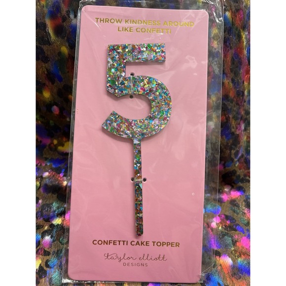 Party Supplies | Confetti Cake Topper New By Taylor Elliott Designs 5 ...